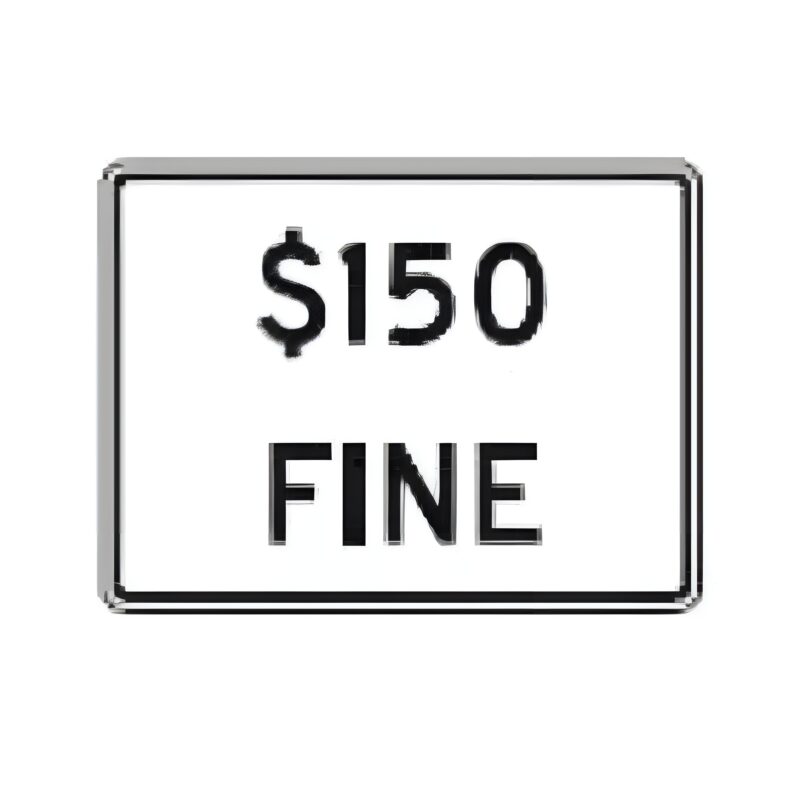 $150 FINE - The Traffic Sign Store